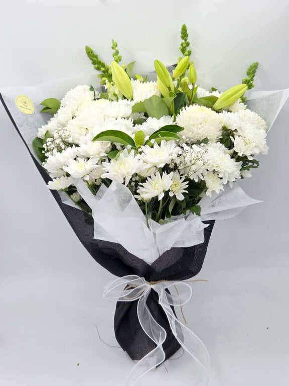White Sympathy Bouquet| Same Day Florist|Melbourne Flower Delivery ...